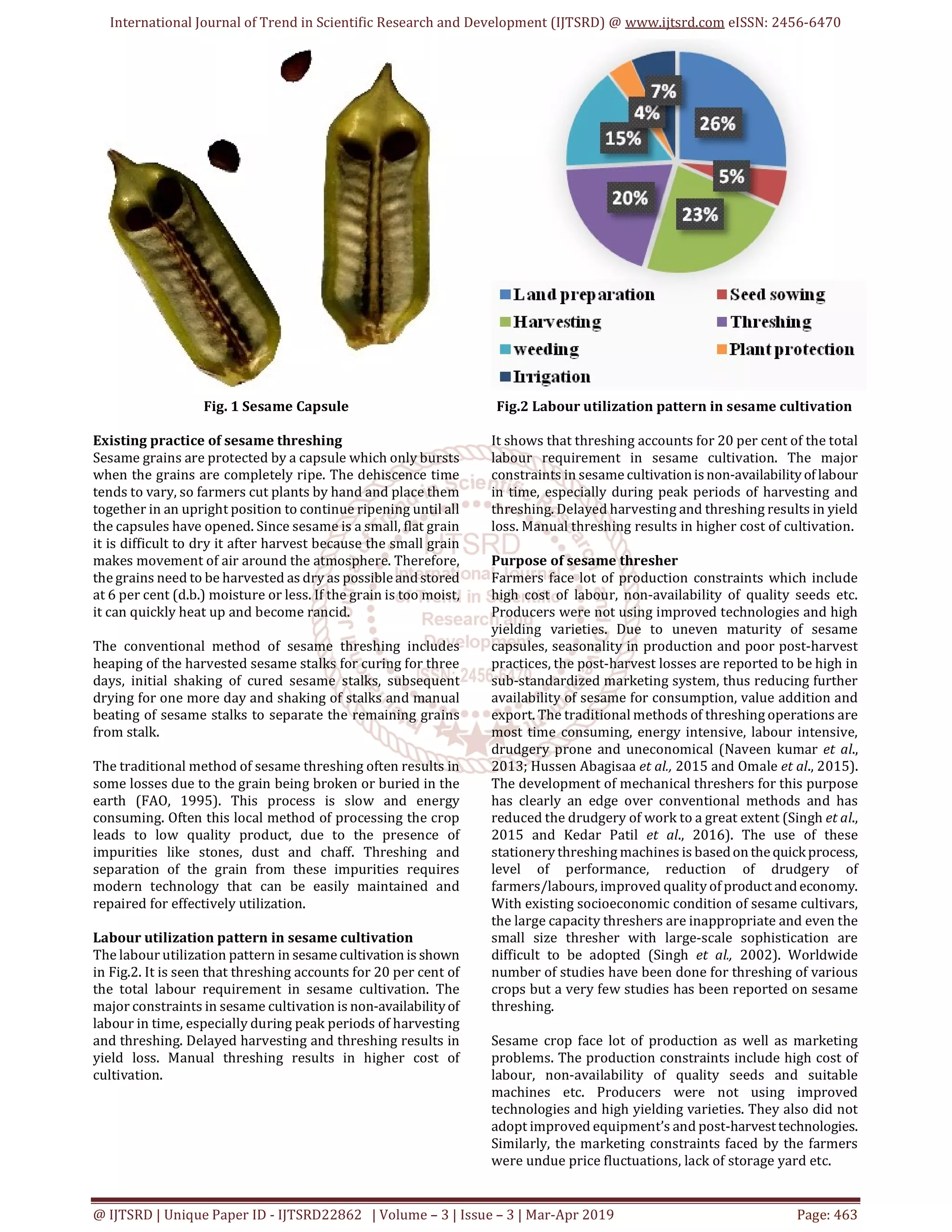 A Need for Sesame Thresher | PDF