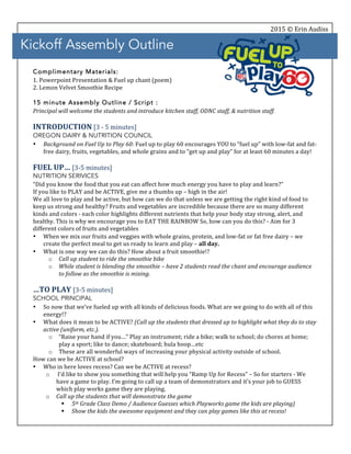 Fuel Up to Play Outline | PDF