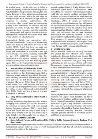 Socio Cultural Factors and Retention of Boy Child in Public Primary ...