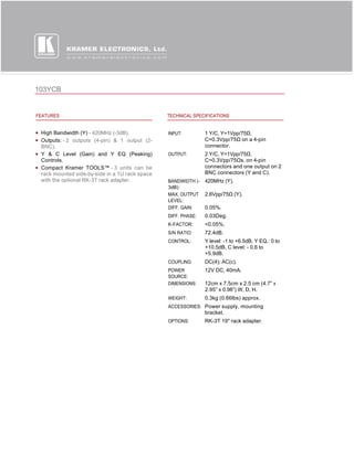Kramer 103-YCB | PDF