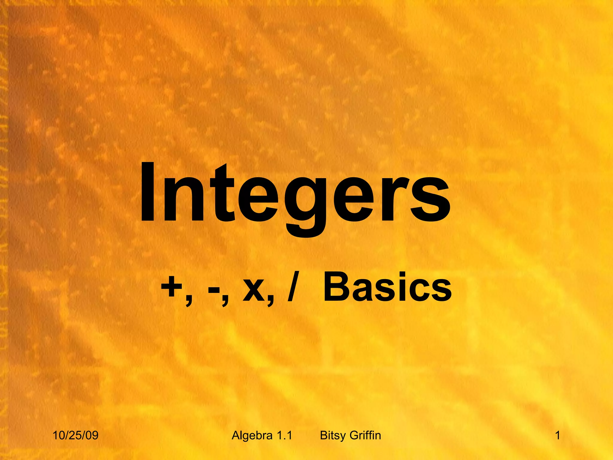 104 05 Integers Lesson | PPT | Physics | Science