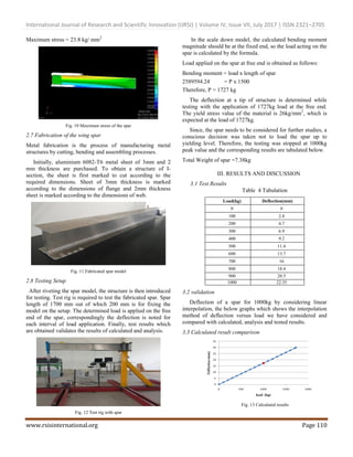 Design, Analysis and Testing of Wing Spar for Optimum Weight | PDF