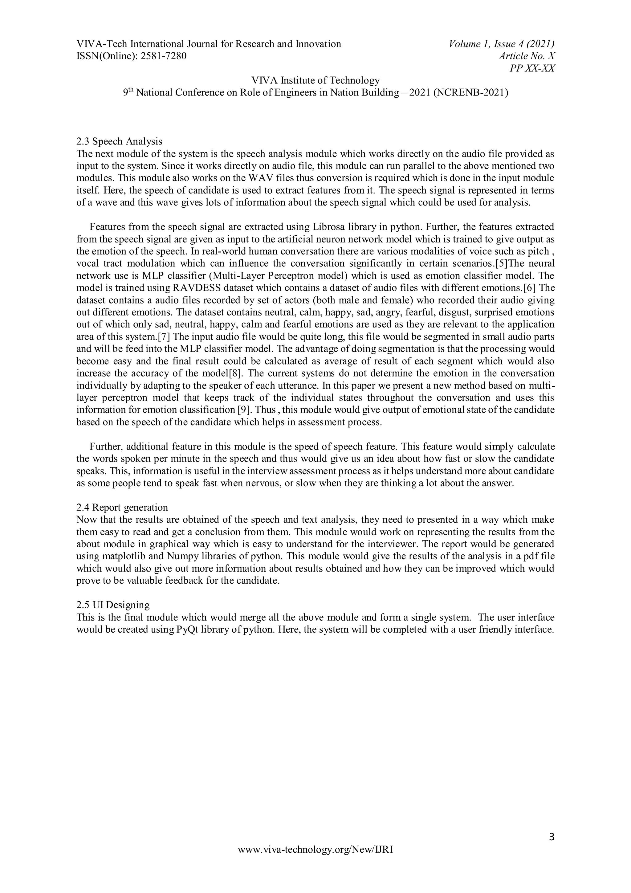 NLP BASED INTERVIEW ASSESSMENT SYSTEM | PDF