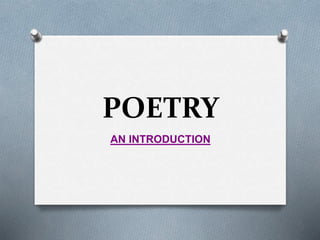 Introduction to poetry - A short story condensed | PPT