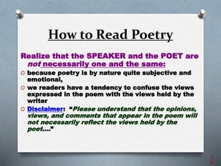 Introduction to poetry - A short story condensed | PPT