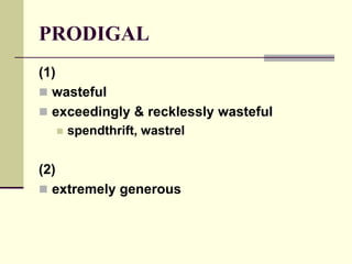 Prodigal Definition