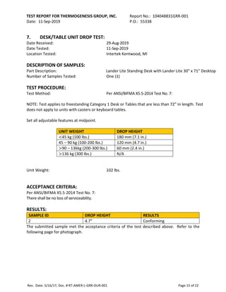 iMovR Lander Lite - ANSI/BIFMA X5.5-2014 Certification | PDF | Desktops ...