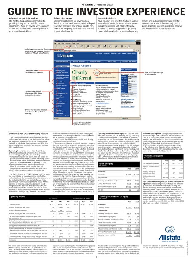 allstate 2003 Summary Annual Report | PDF