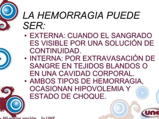 HEMORRAGIAS, UNIDAD V | PPT