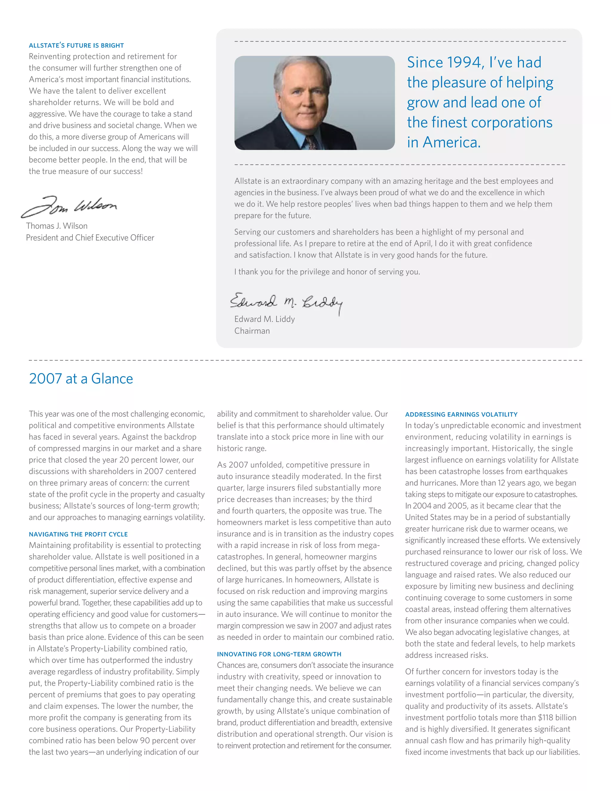 allstate2007 Summary Annual Report | PDF