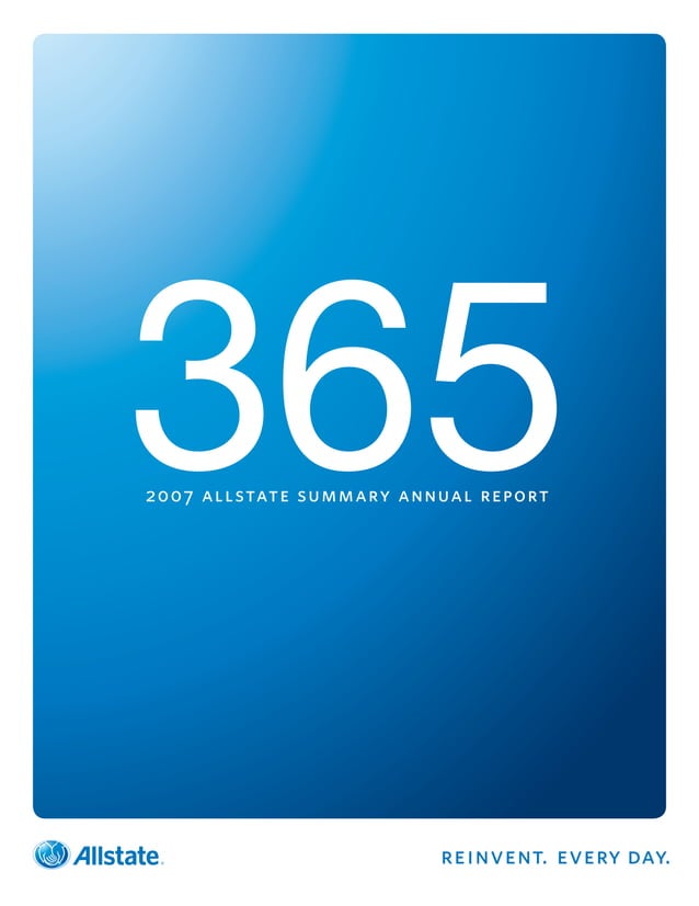 allstate2007 Summary Annual Report | PDF | Business Accounting ...