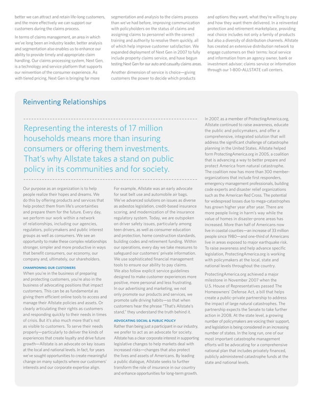 allstate2007 Summary Annual Report | PDF | Business Accounting ...