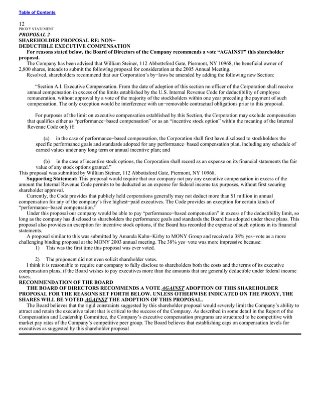 motorola 2005 Proxy Statement | PDF