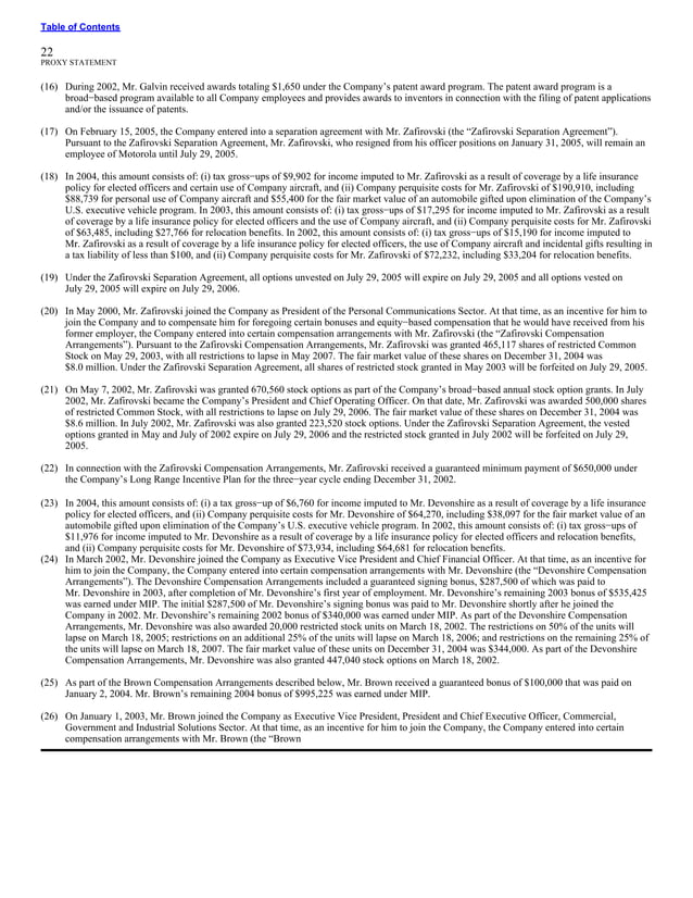 motorola 2005 Proxy Statement | PDF