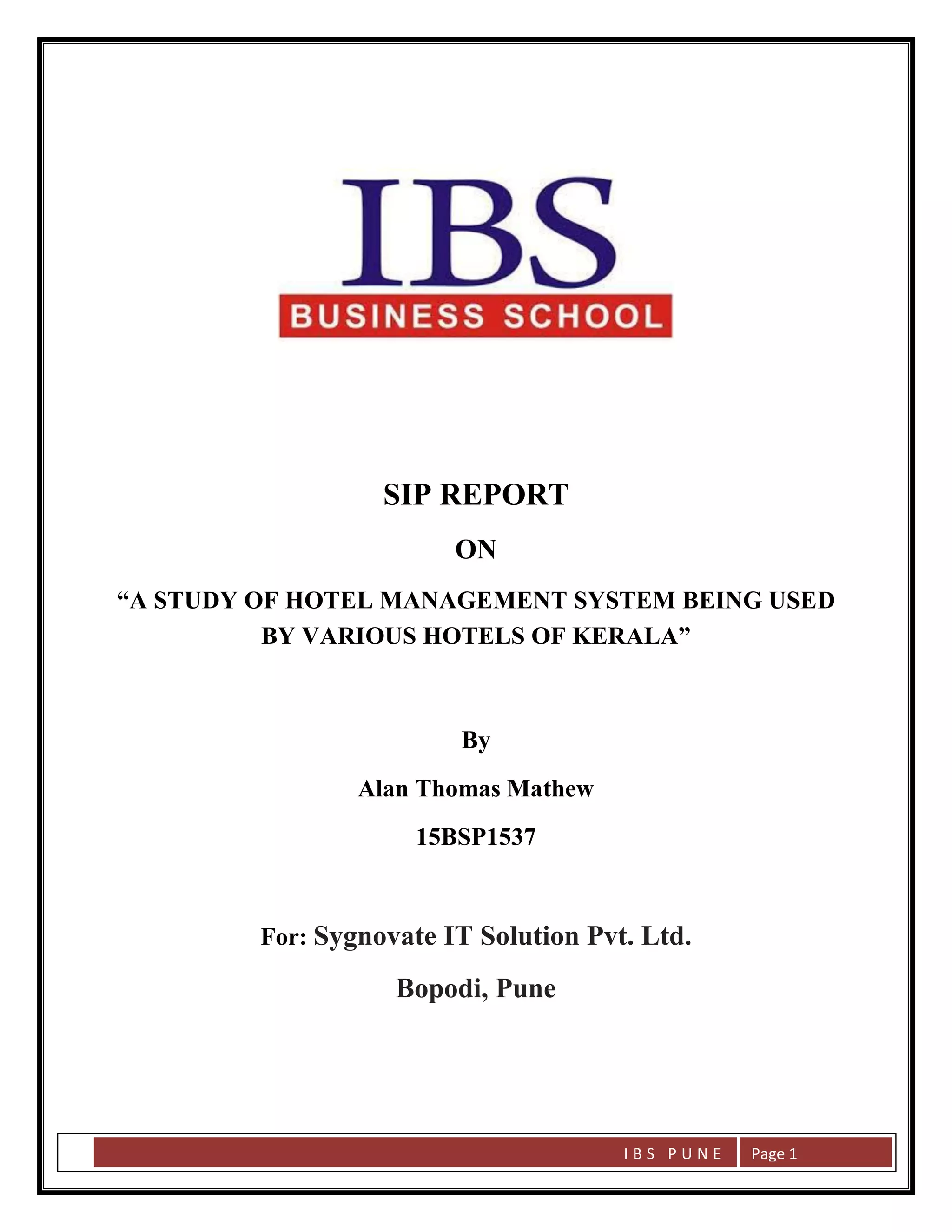 Final SIP Report | PDF