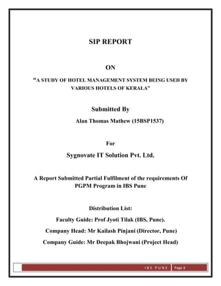 Final SIP Report | PDF