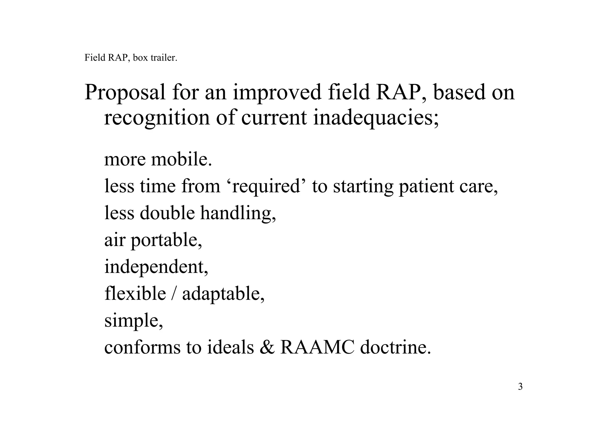 Mobile Field RAP, Regimental Aid Post- Gordon | PDF