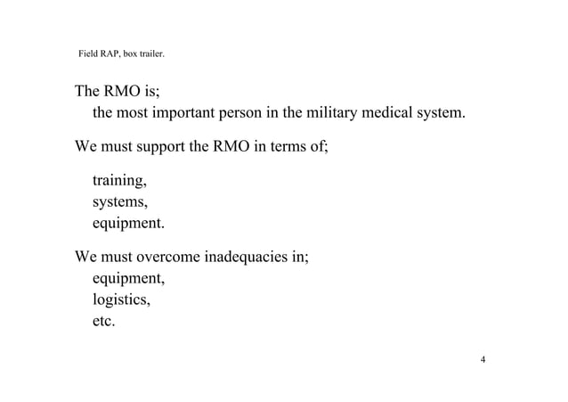 Mobile Field RAP, Regimental Aid Post- Gordon | PPT