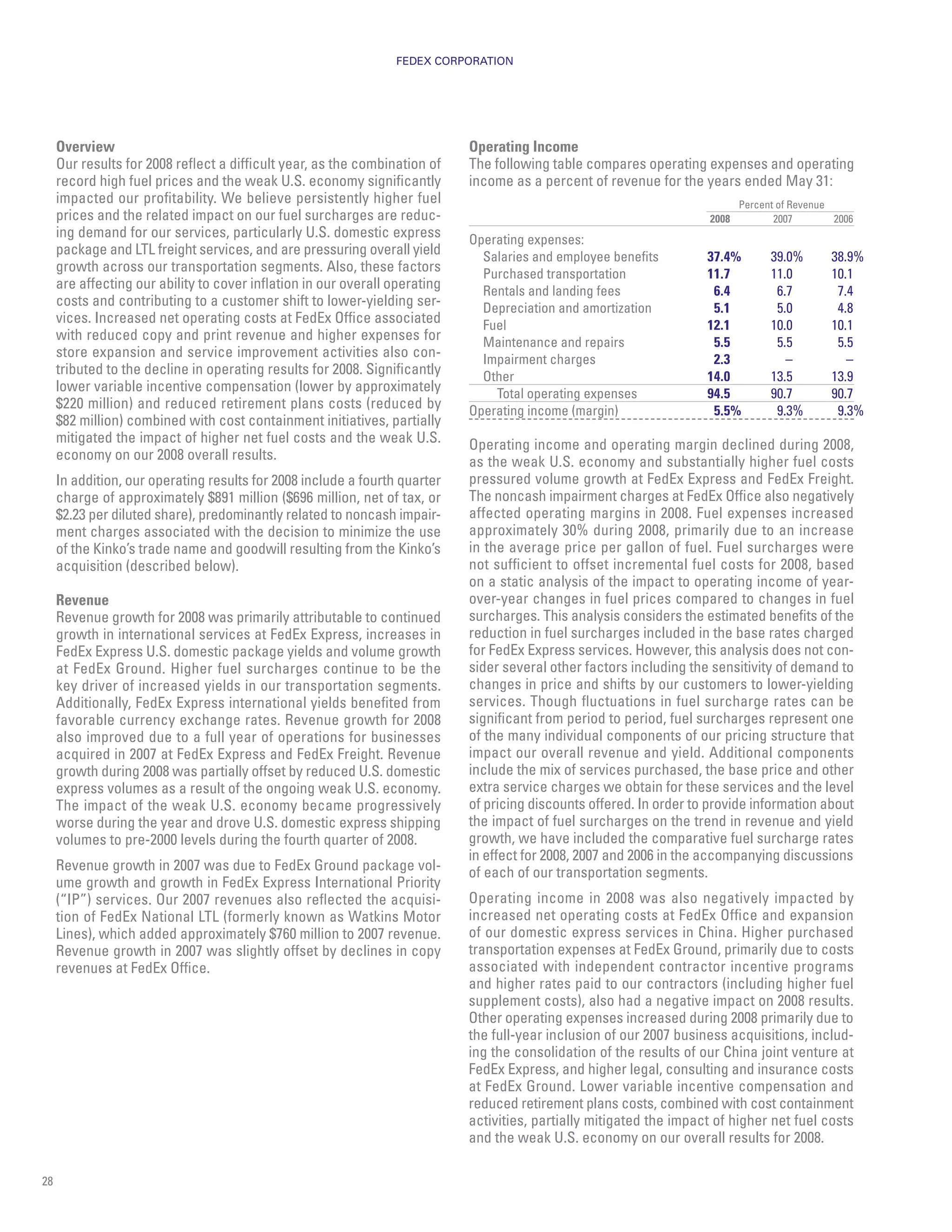 fedex Annual Reports 2008 | PDF | Logistics and Transportation Industry ...