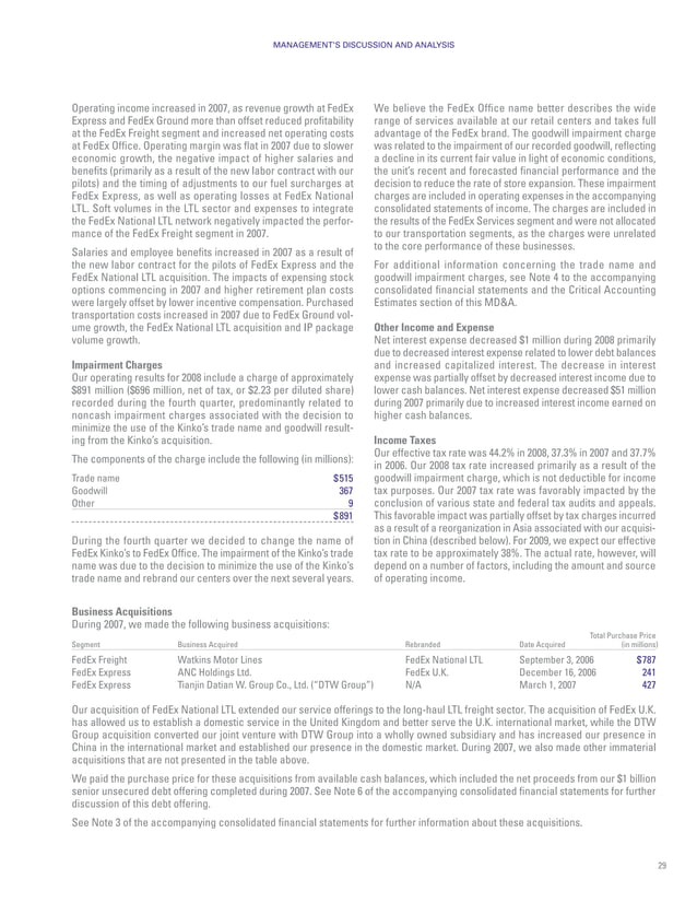 fedex Annual Reports 2008 | PDF | Logistics and Transportation Industry ...
