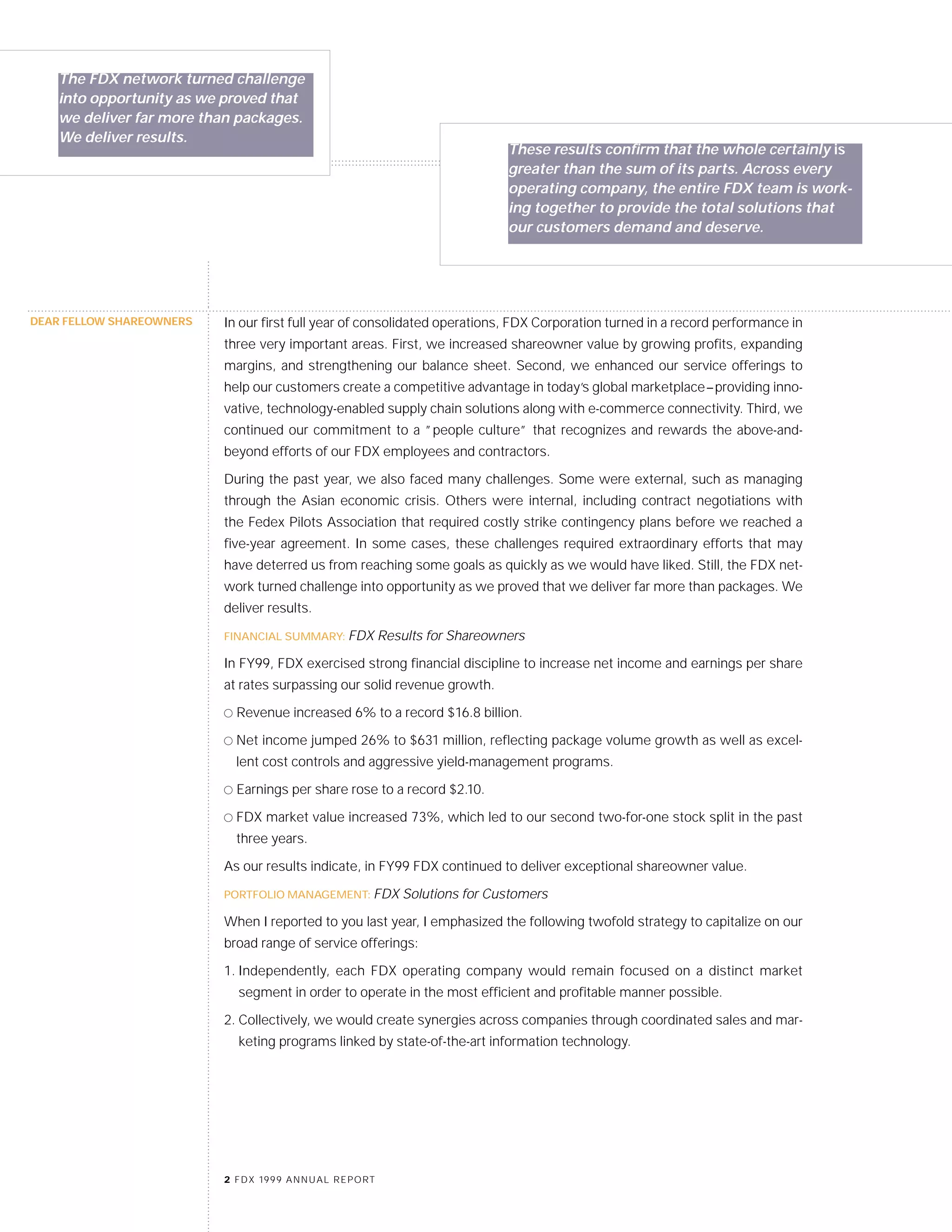 fedex Annual Reports 1999 | PDF