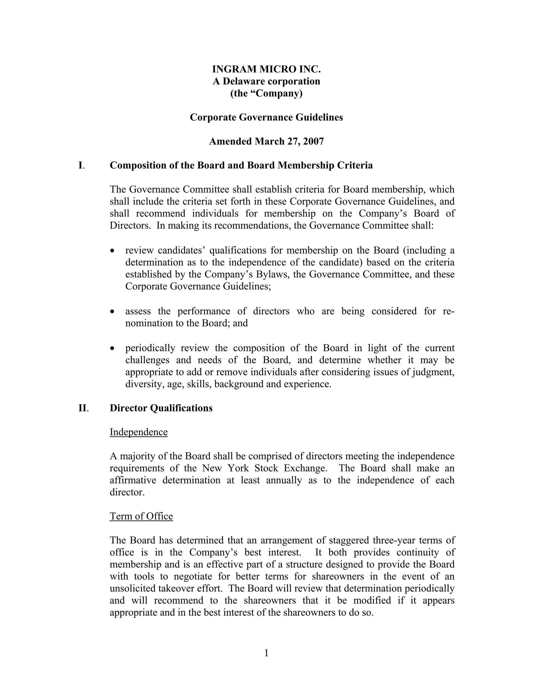 Corporate Governance Guidelines | PDF