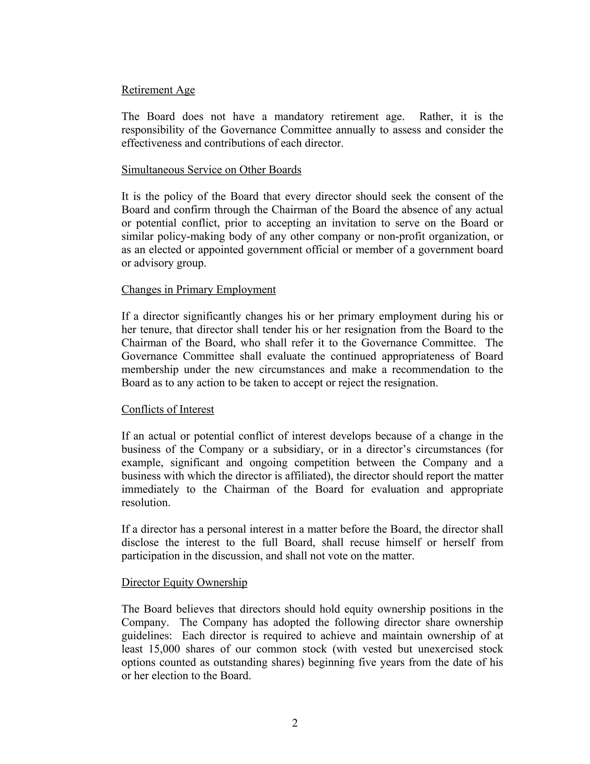 Corporate Governance Guidelines | PDF