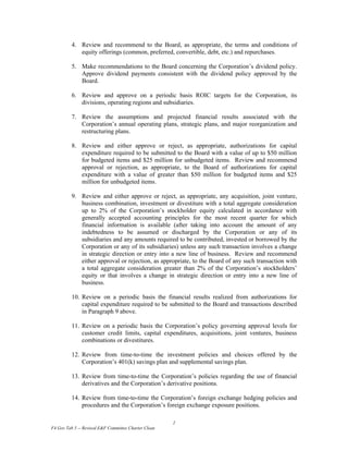 Executive and Finance Committee Charter | PDF