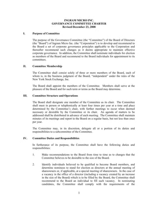 Governance Committee Charter | PDF