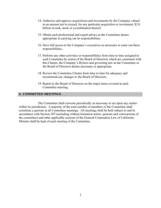 cisco systems Investment, Finance and Acquisition Committee Charter | PDF