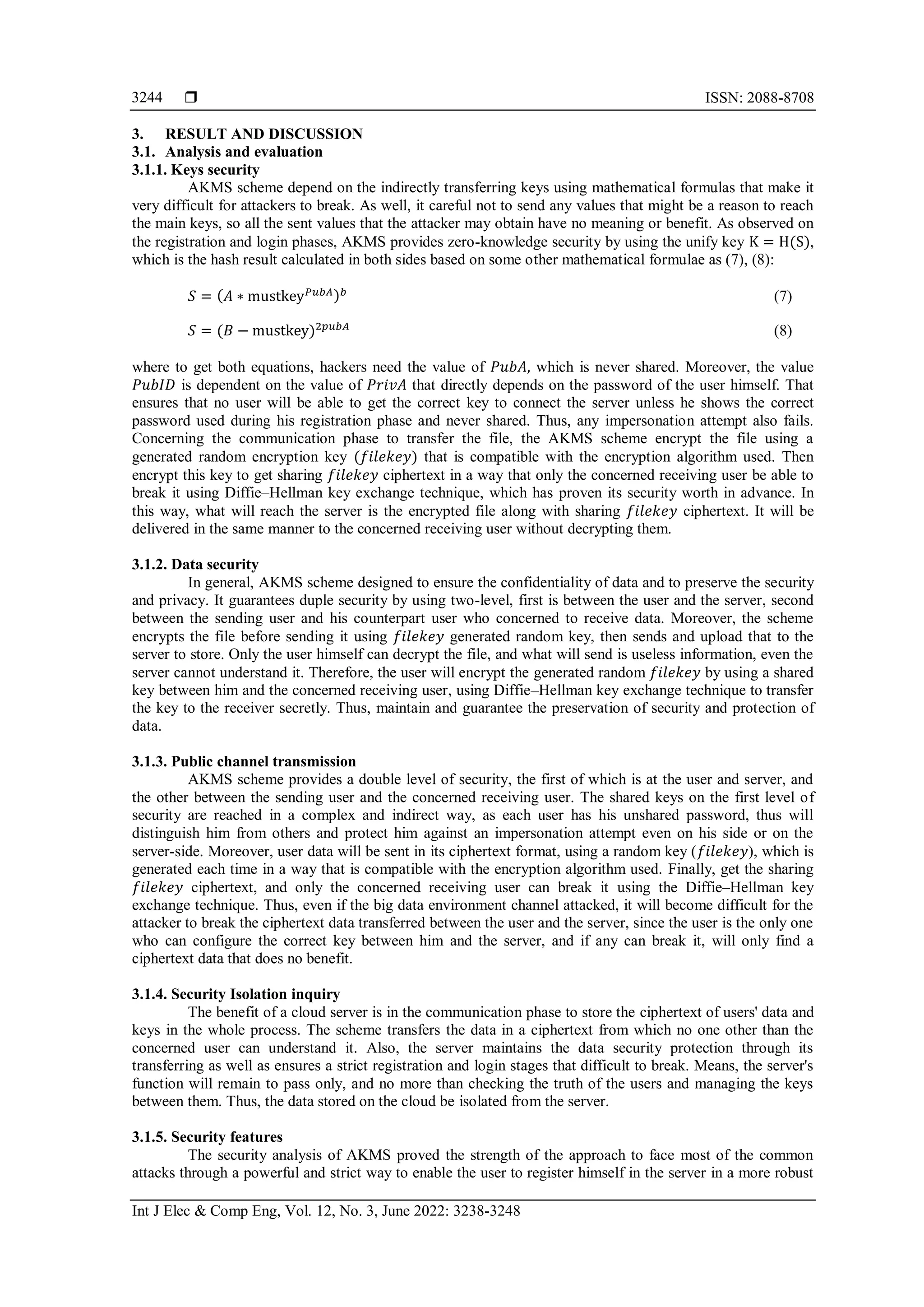 An authenticated key management scheme for securing big data environment | PDF