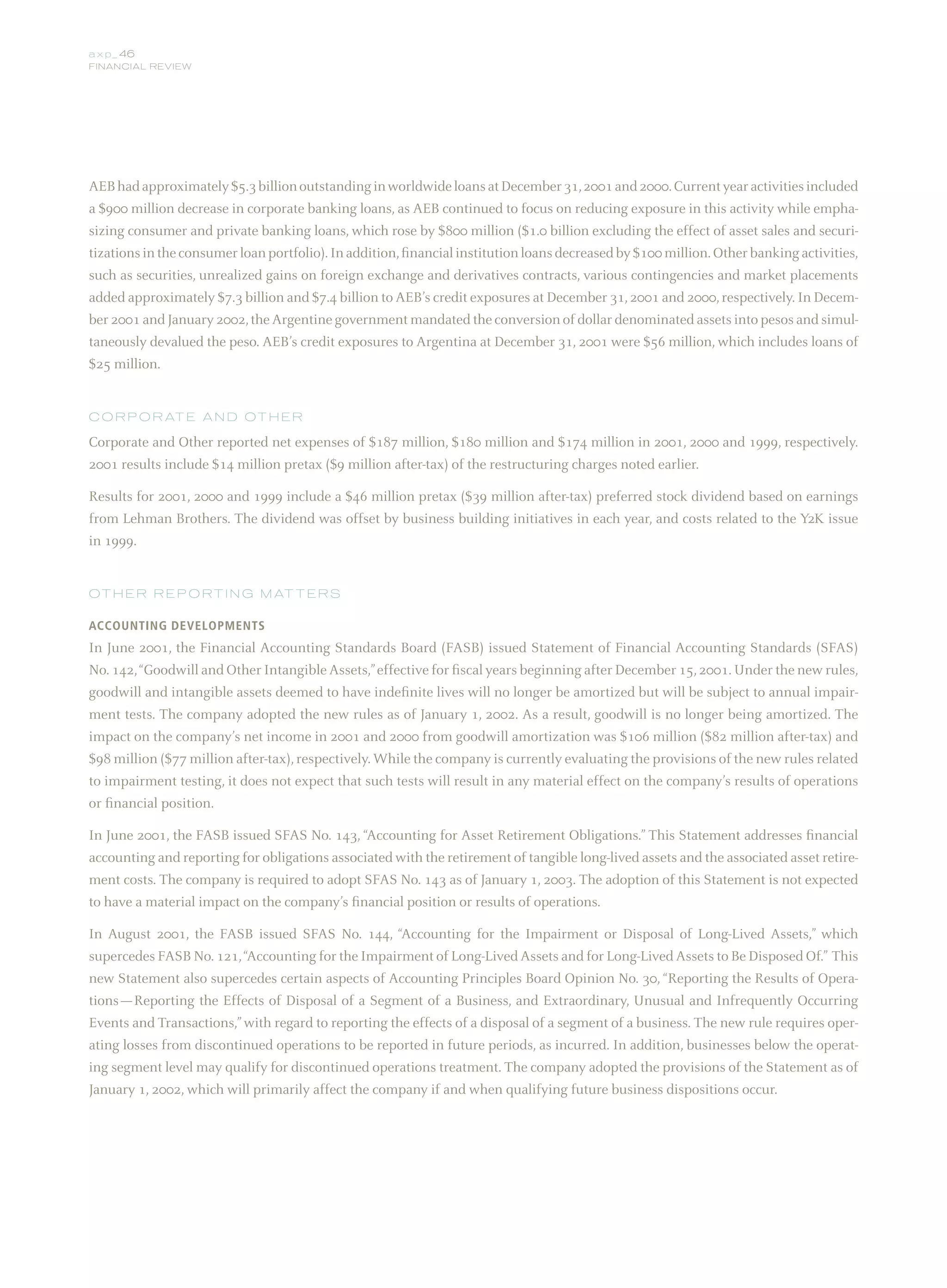 american express Annual Reports 2001 | PDF