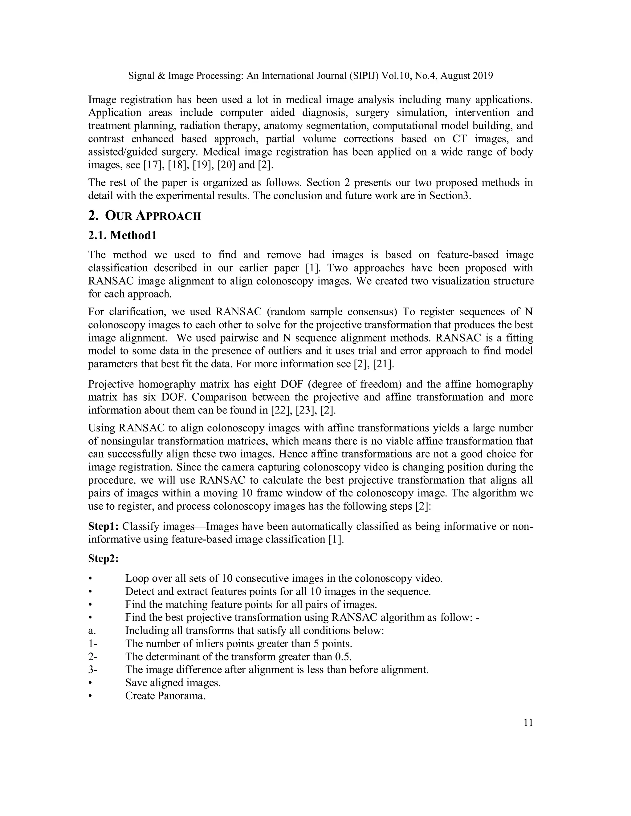 Ransac Based Motion Compensated Restoration for Colonoscopy Images | PDF