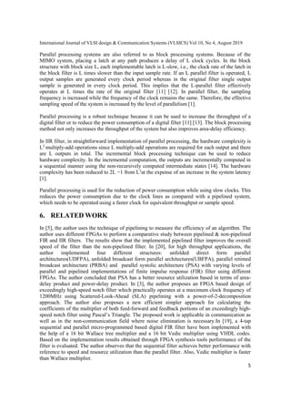 DESIGN AND IMPLEMENTATION OF COMBINED PIPELINING AND PARALLEL PROCESSING ARCHITECTURE FOR FIR ...