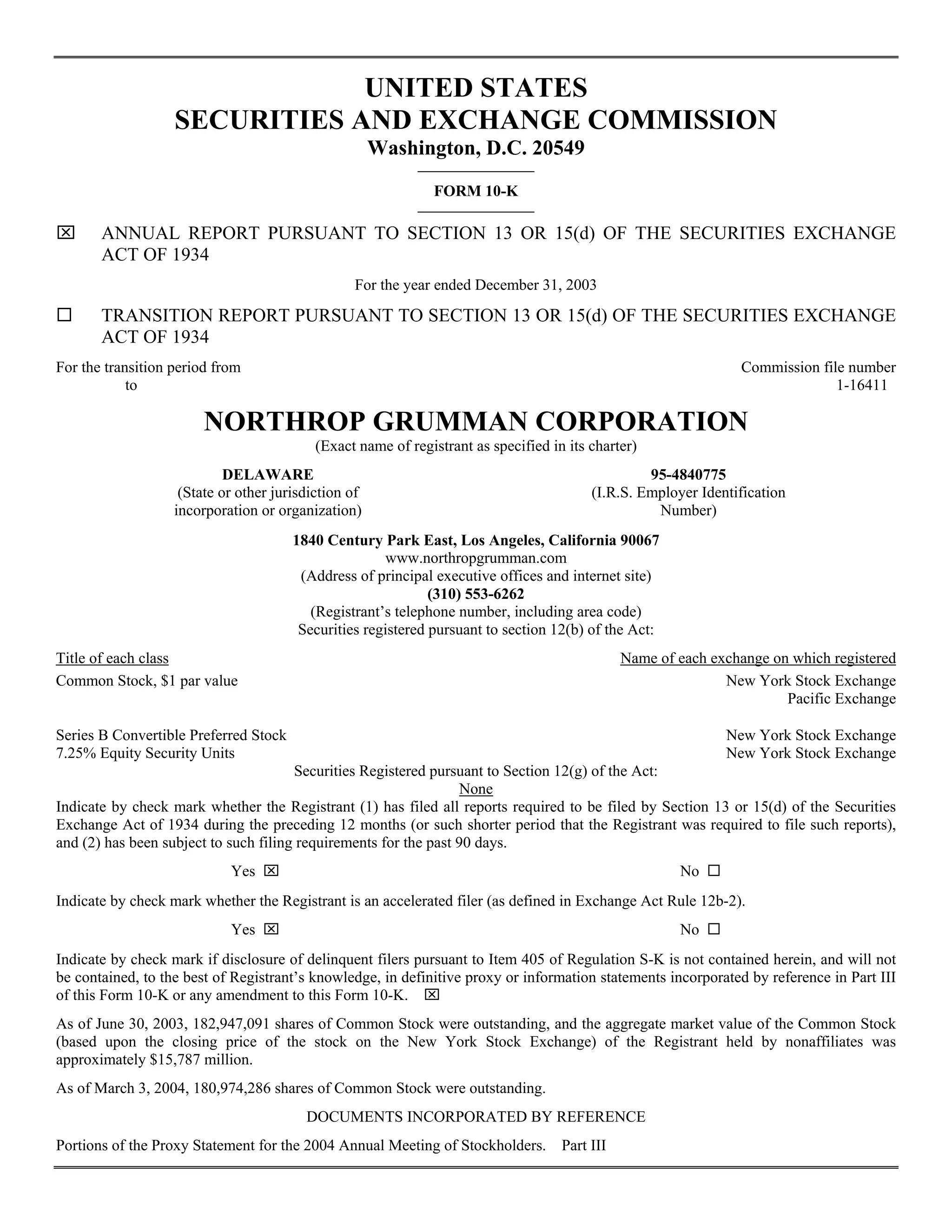 northrop grumman Annual Report 2003 | PDF