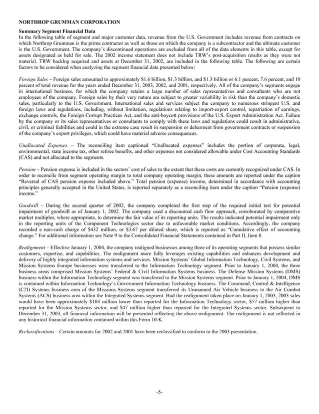 northrop grumman Annual Report 2003 | PDF