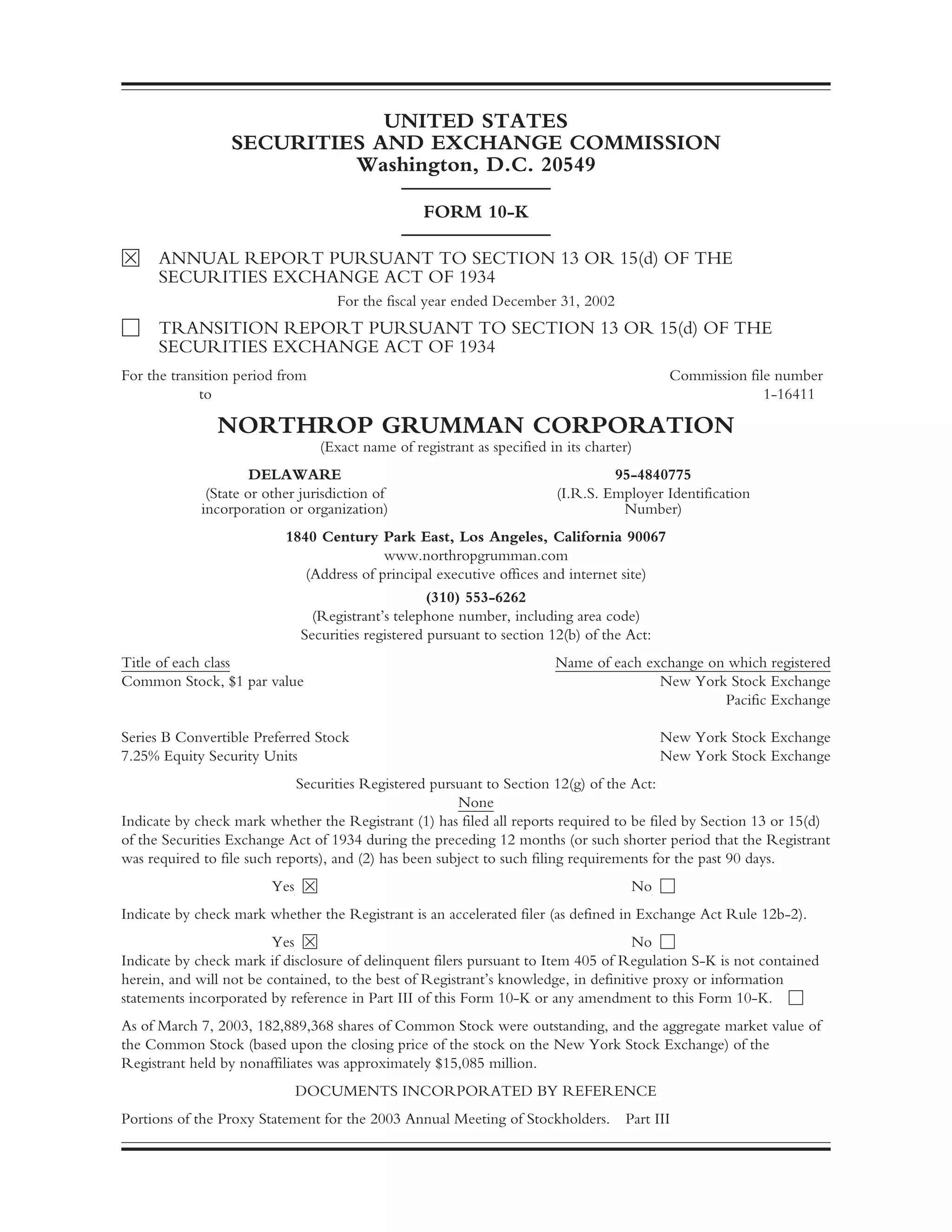 northrop grumman Annual Report 2002 | PDF