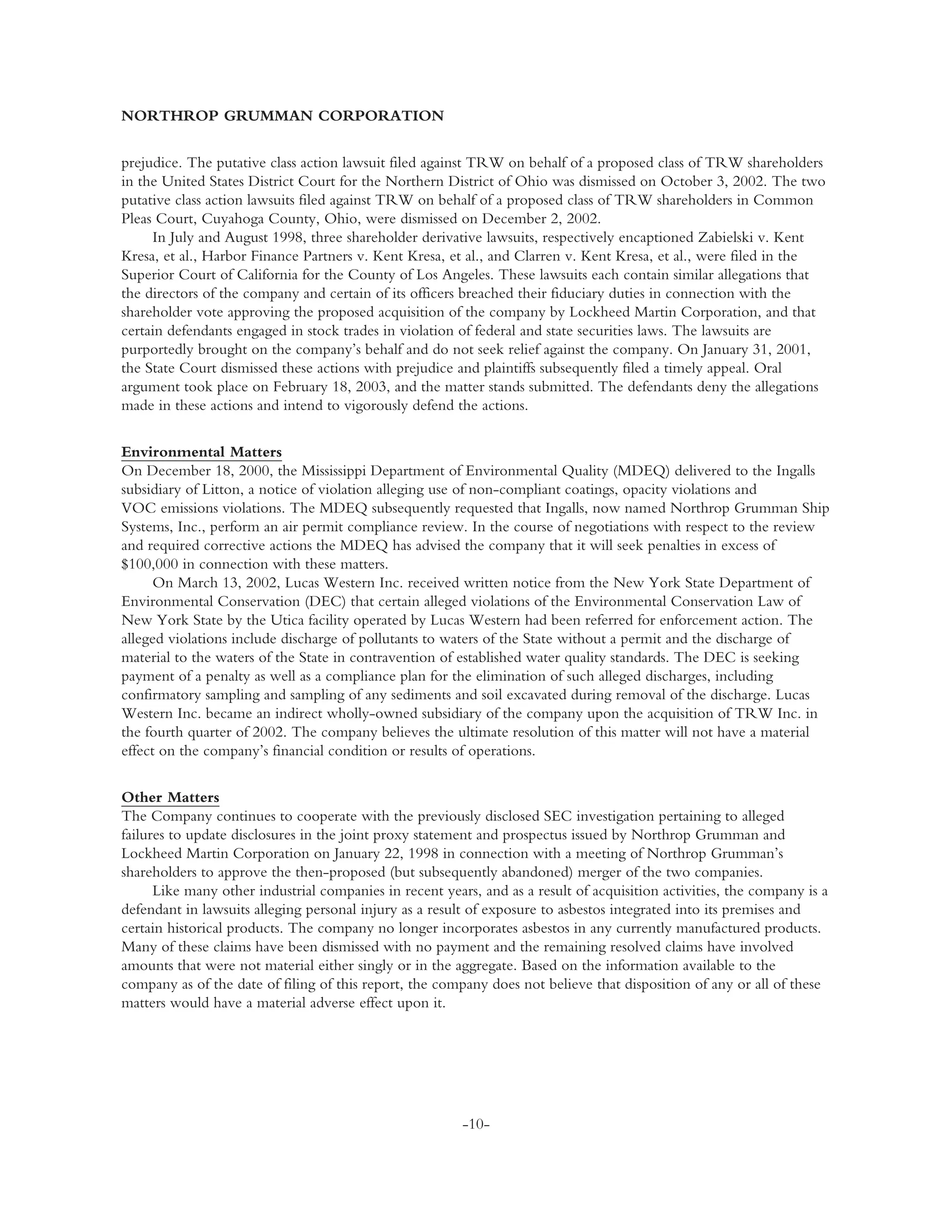 northrop grumman Annual Report 2002 | PDF