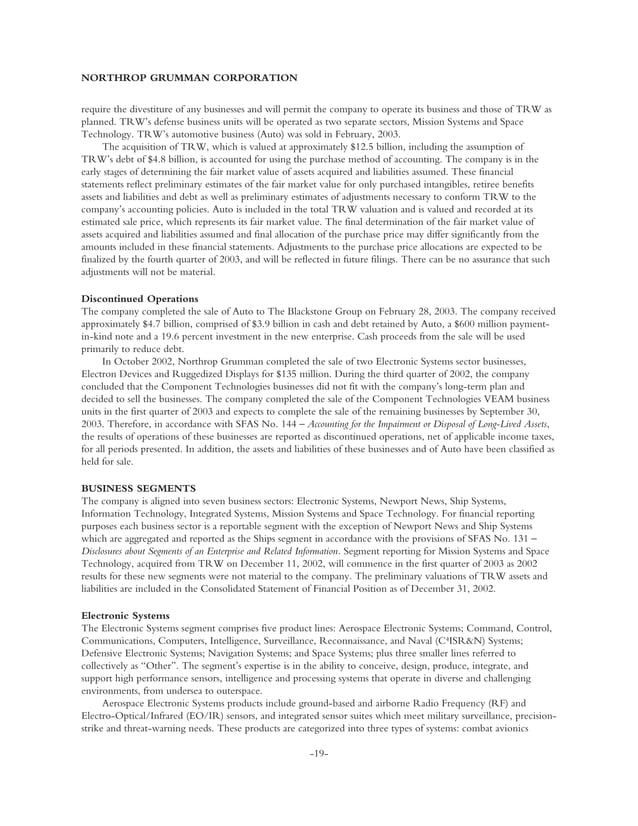 northrop grumman Annual Report 2002 | PDF