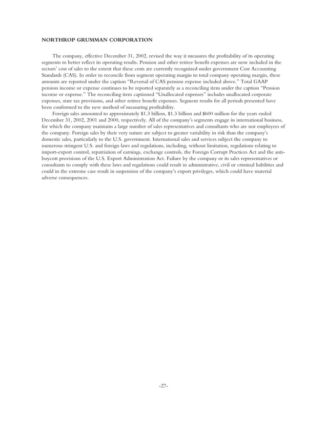 northrop grumman Annual Report 2002 | PDF