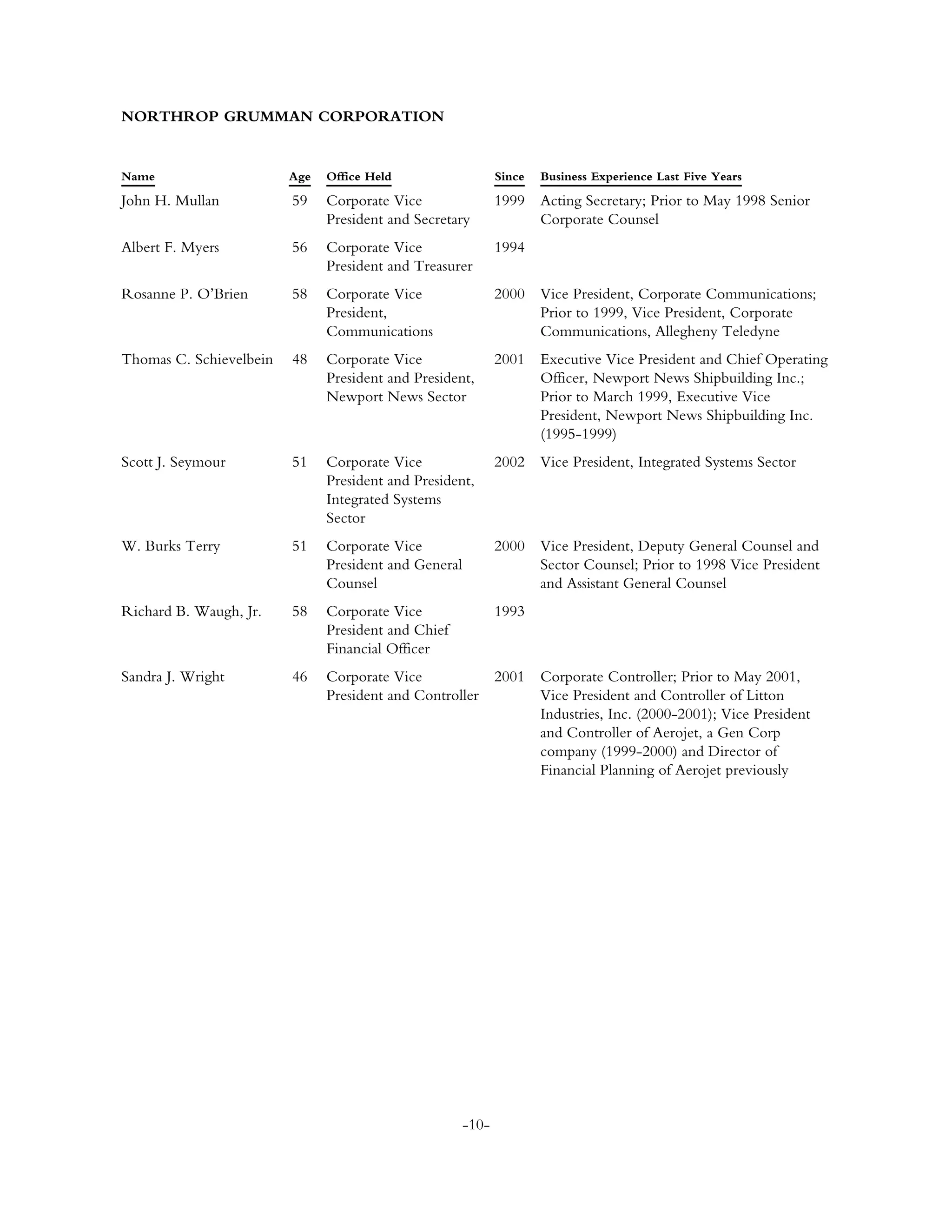 northrop grumman Annual Report 2001 | PDF