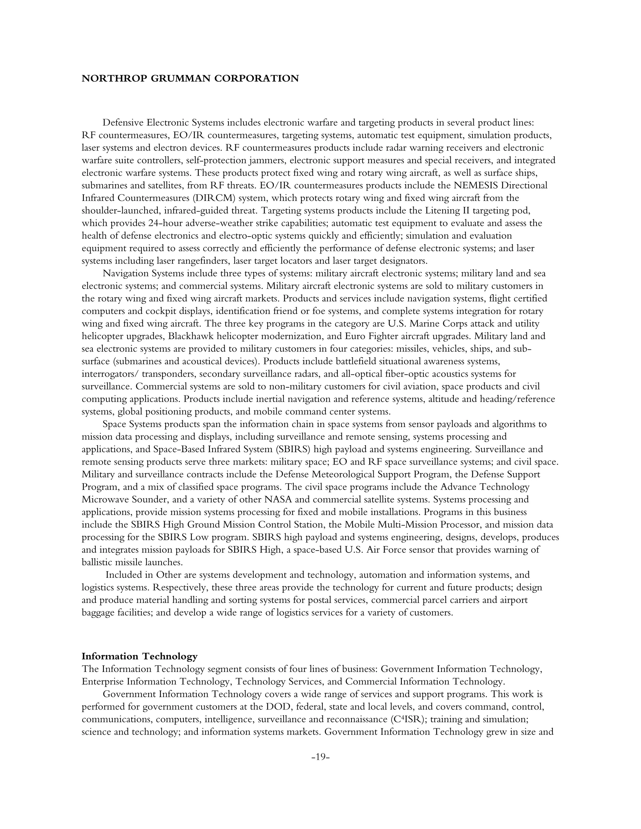 northrop grumman Annual Report 2001 | PDF