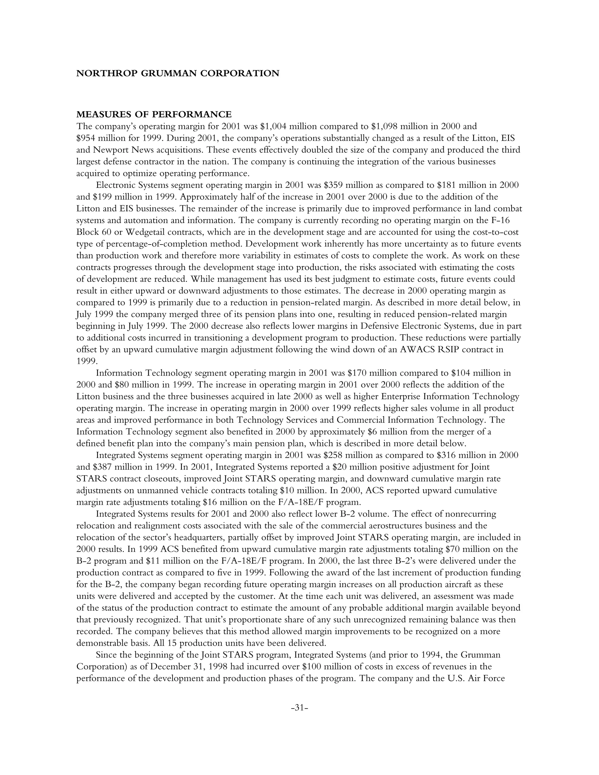 northrop grumman Annual Report 2001 | PDF