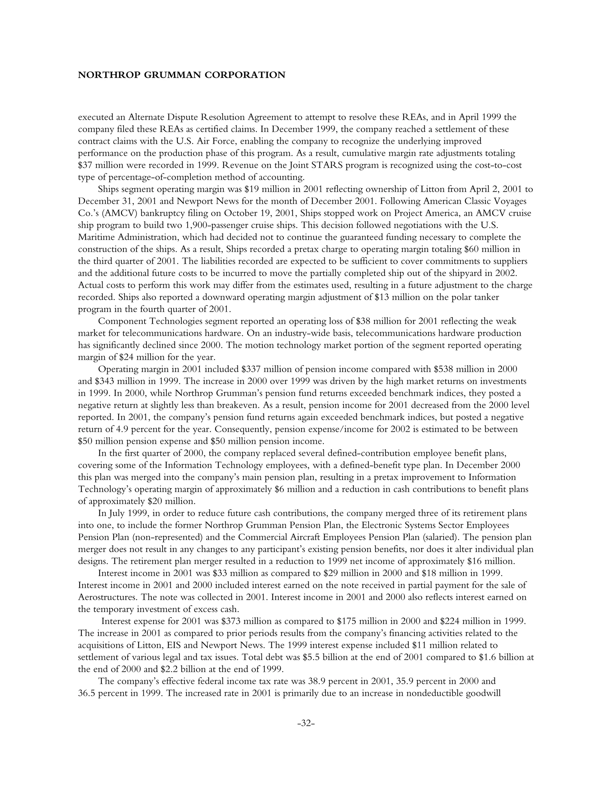 northrop grumman Annual Report 2001 | PDF