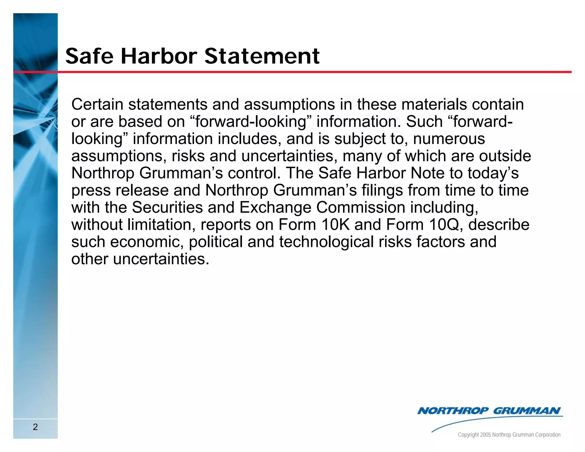 northrop grumman Slide Presentation 2006 1st | PPT