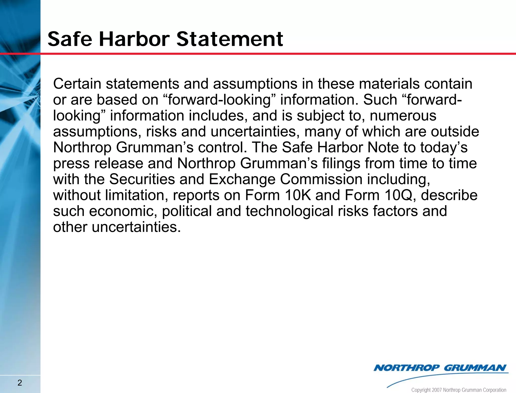 northrop grumman Q4 and Year-End 2006 Slide Presentation | PPT