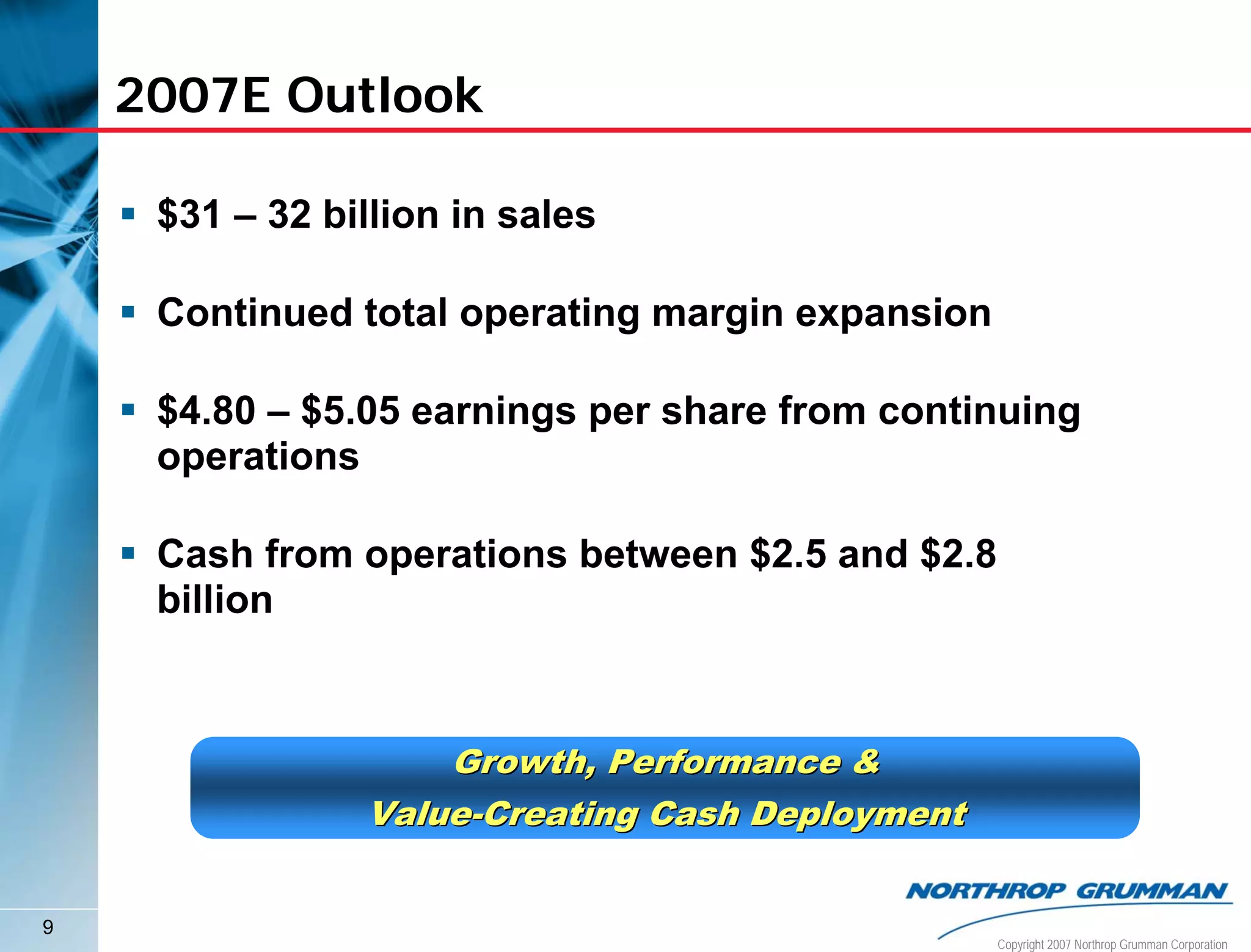 northrop grumman Q4 and Year-End 2006 Slide Presentation | PDF