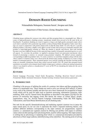 DOMAIN BASED CHUNKING | PDF | Databases | Computer Software and Applications