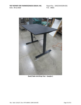 iMovR ZipDesk ANSI/BIFMA X5.5 Test Report | PDF