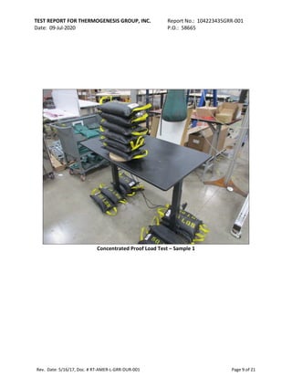 iMovR ZipDesk ANSI/BIFMA X5.5 Test Report | PDF